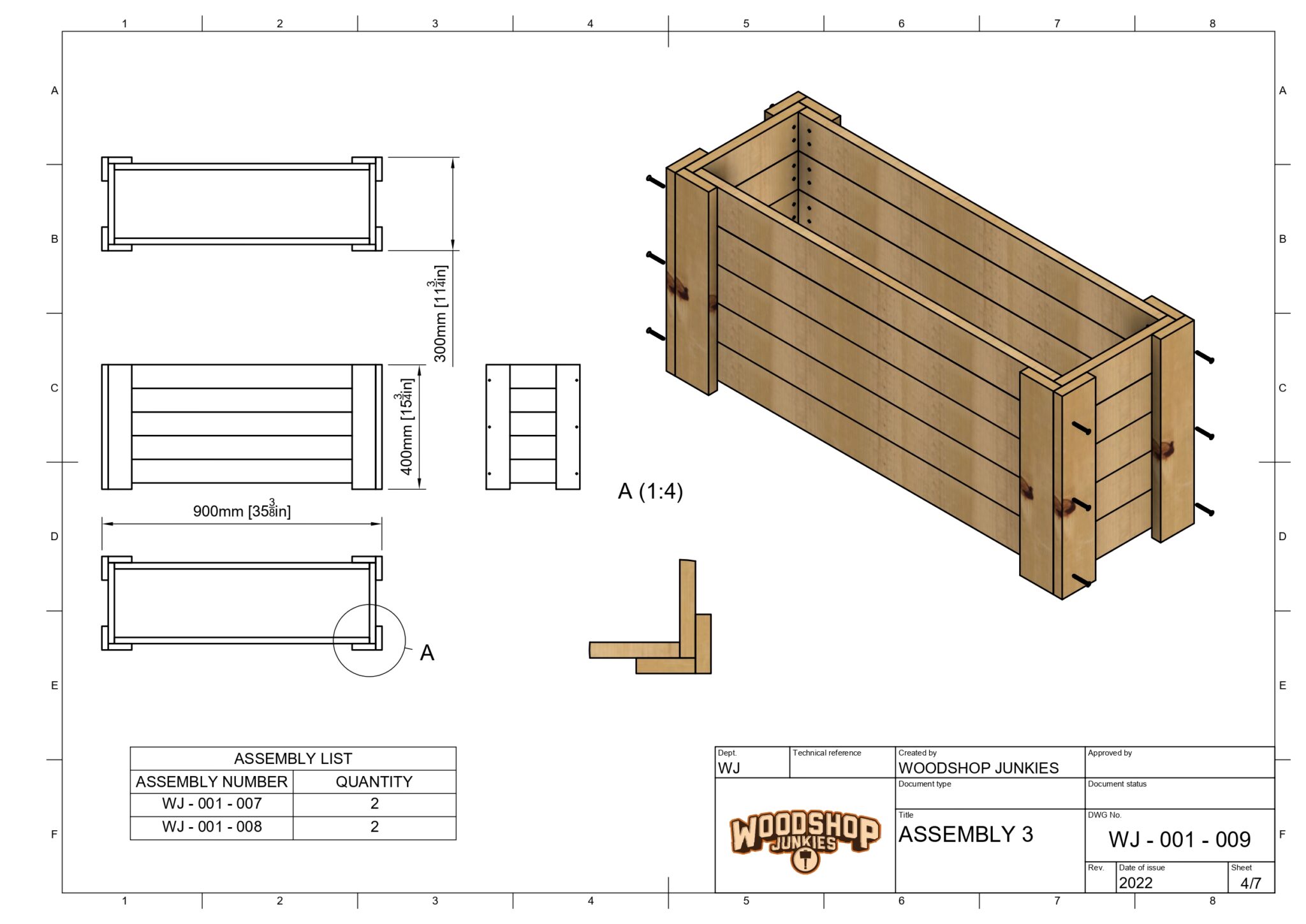 Easy To Assemble Horizontal Planter Box | DIY Woodworking Plans | The ...
