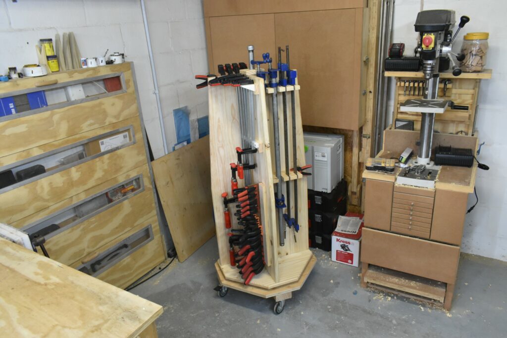 Space-Saving Clamp Storage For Garage Workshops | The Woodworker's Plans